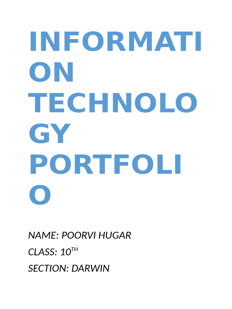 Information Technology Portfolio | PDF | Worksheet | Spreadsheet