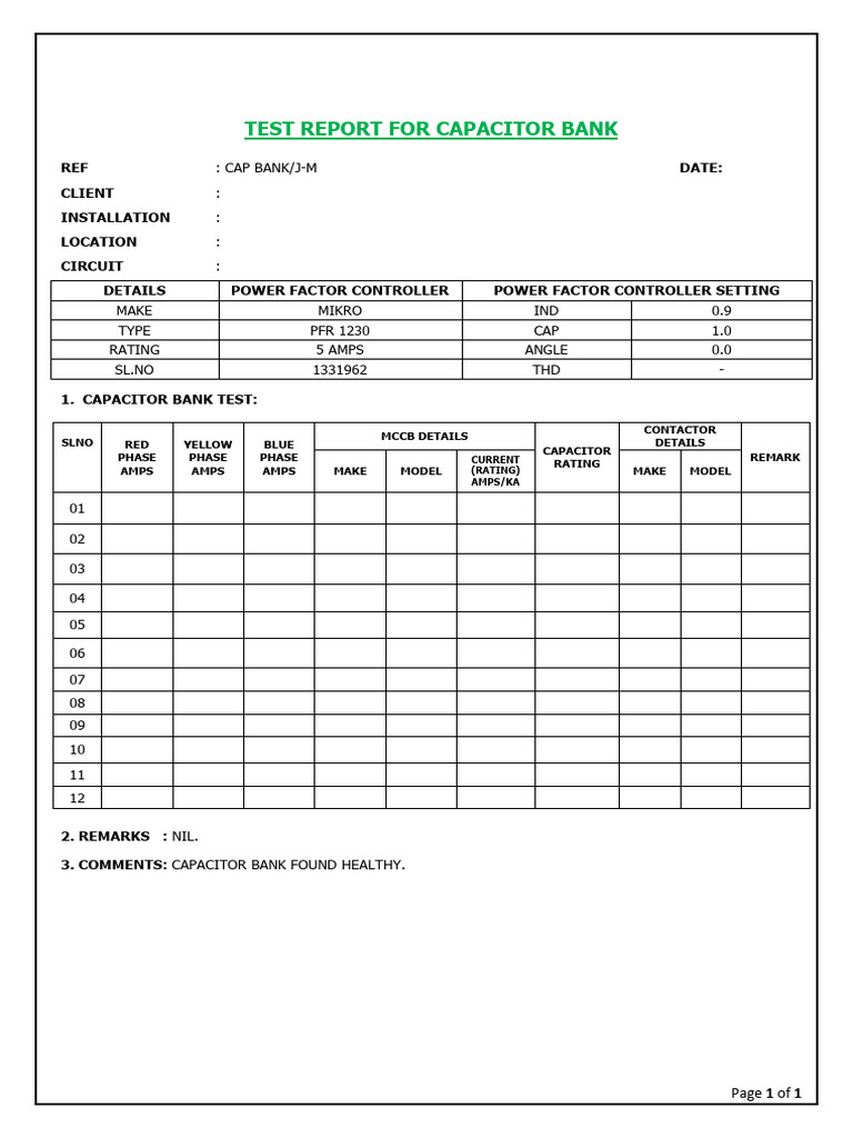 Capacitor Bank | PDF