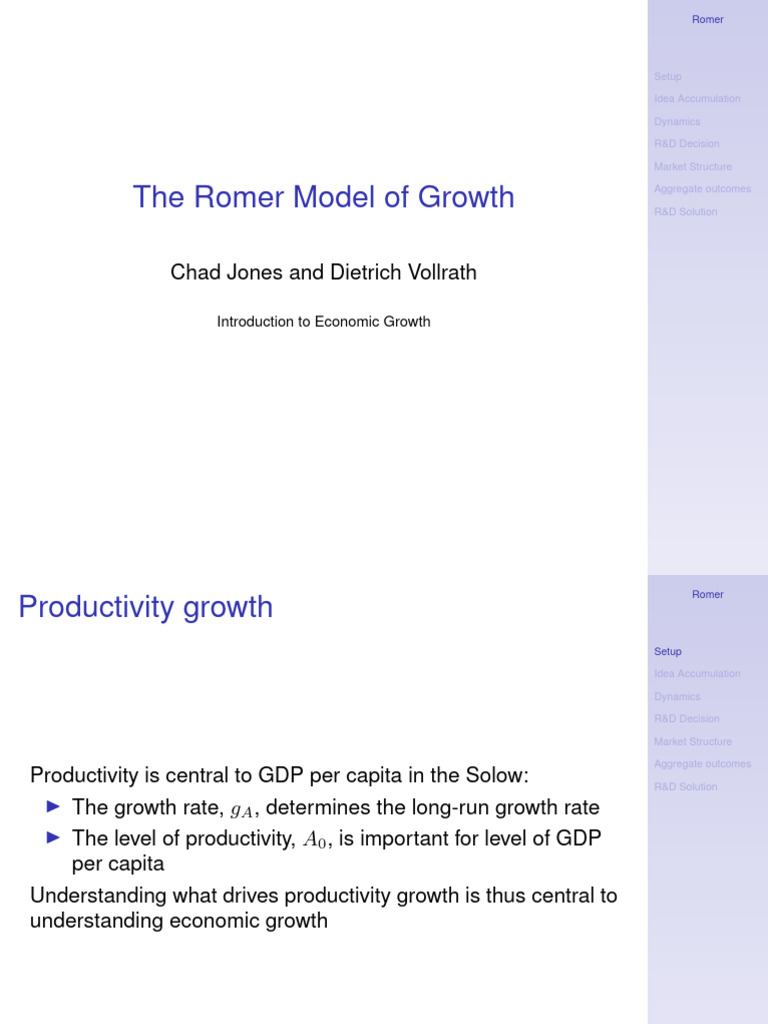 Ch5 The Romer Model of Growth | PDF | Demand | Macroeconomics