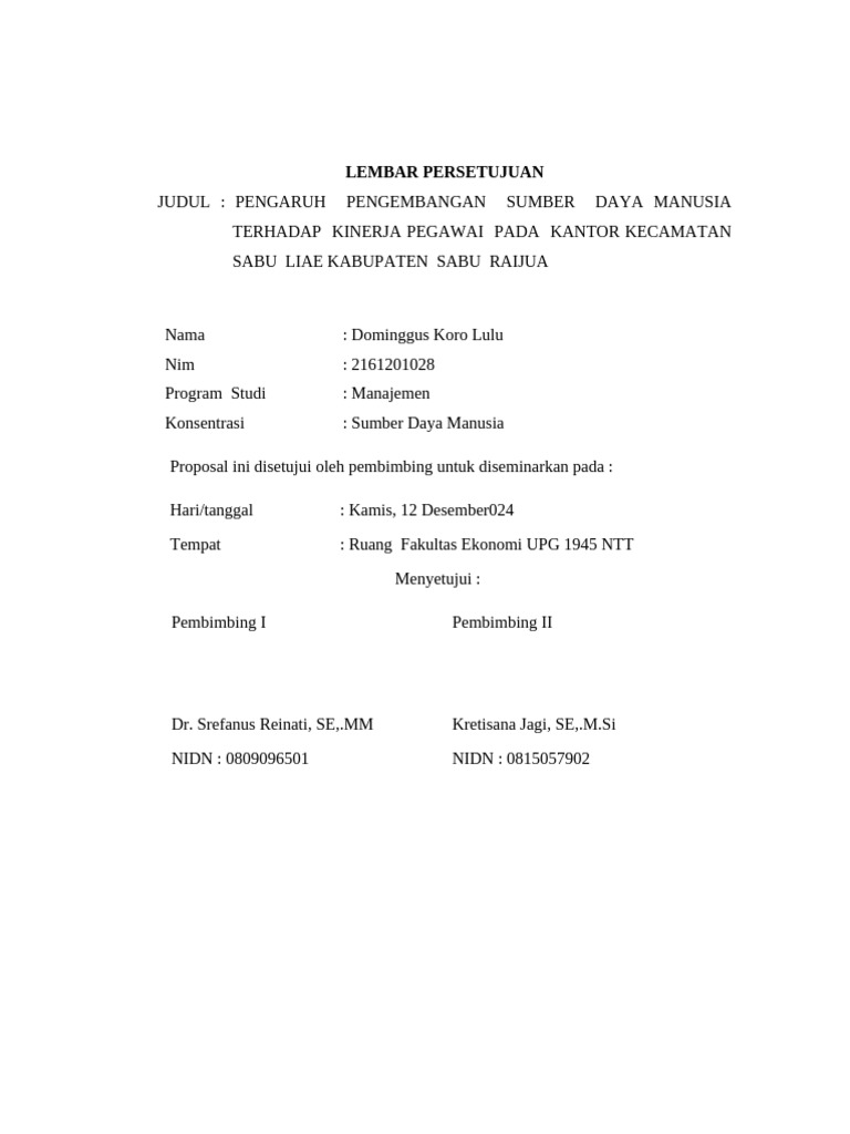 Lembar Persetujuan | PDF