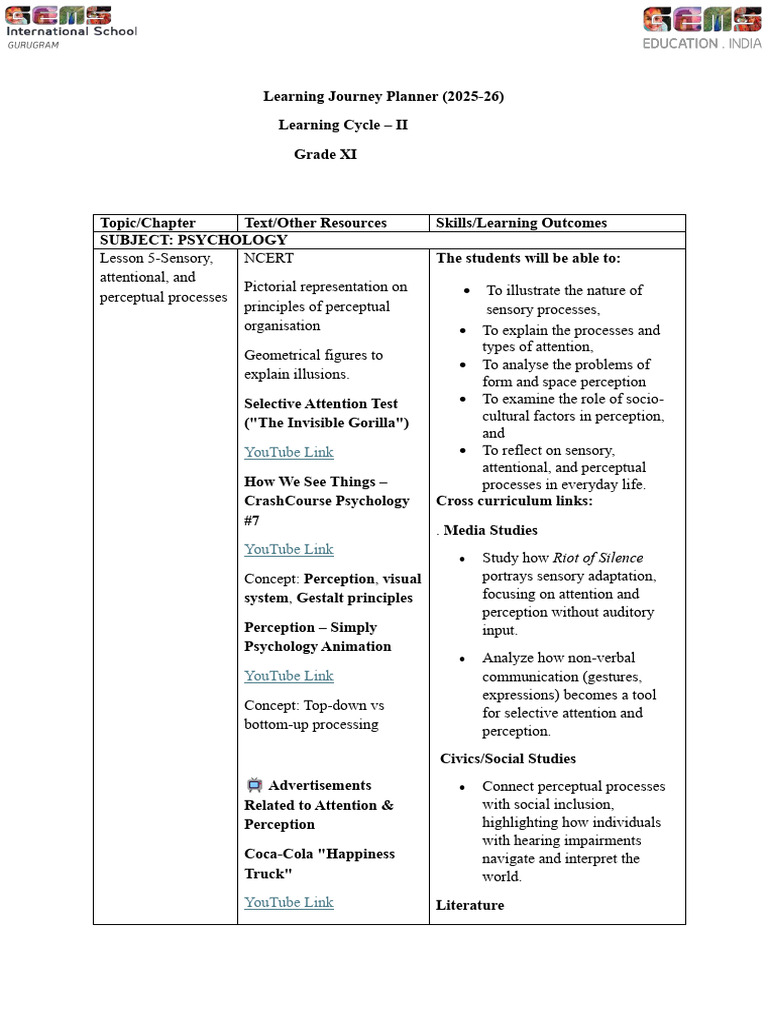 LJP Grade 11 - Final-1 | PDF | Perception | Attention