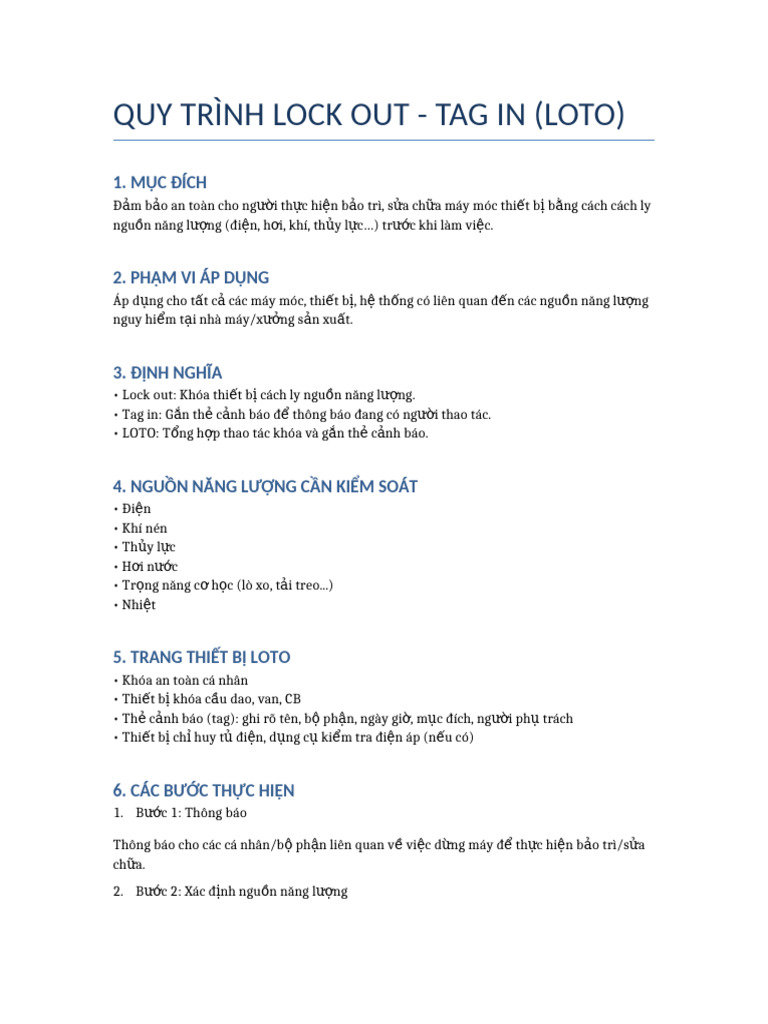 Quy Trinh Loto Pdf