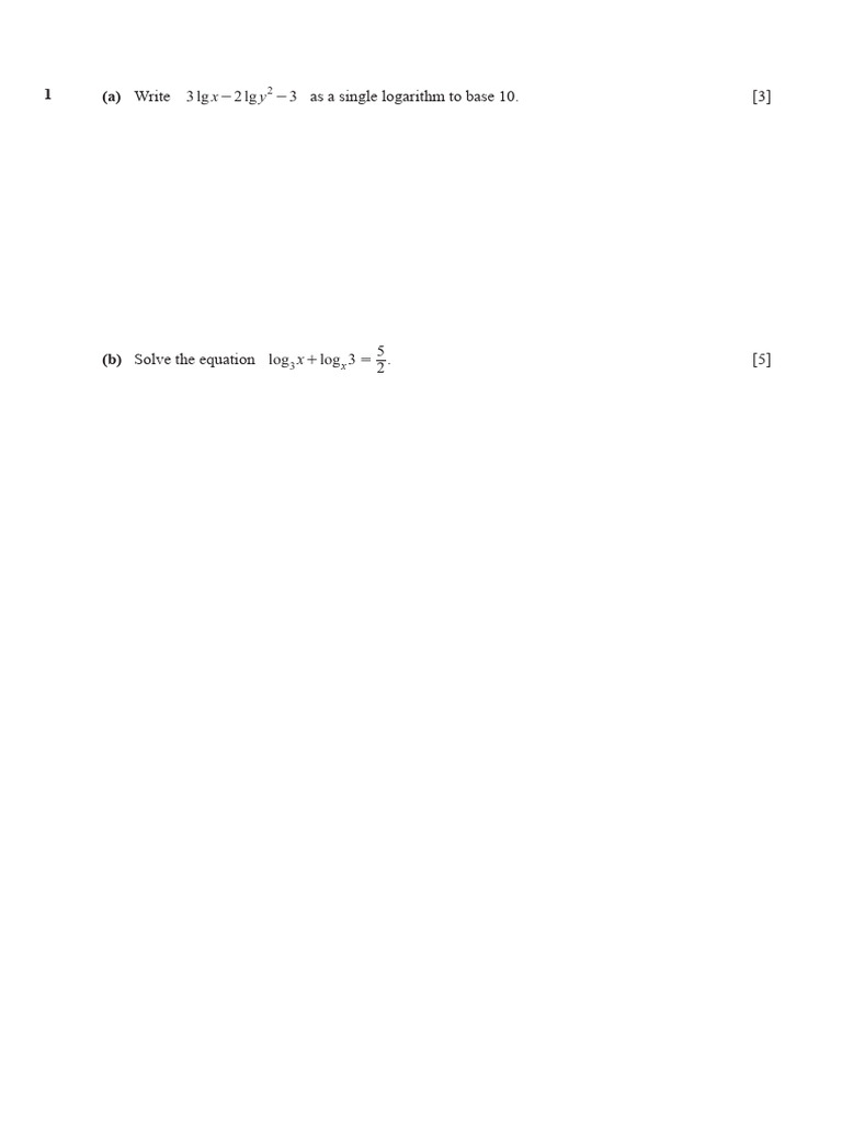 Logarithm Assessment 2025 - Student | PDF | Logarithm | Applied Mathematics