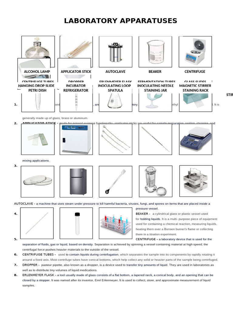 Lab Apparatuses MicroPara Lab Reviewer | PDF | Histology | Weighing Scale