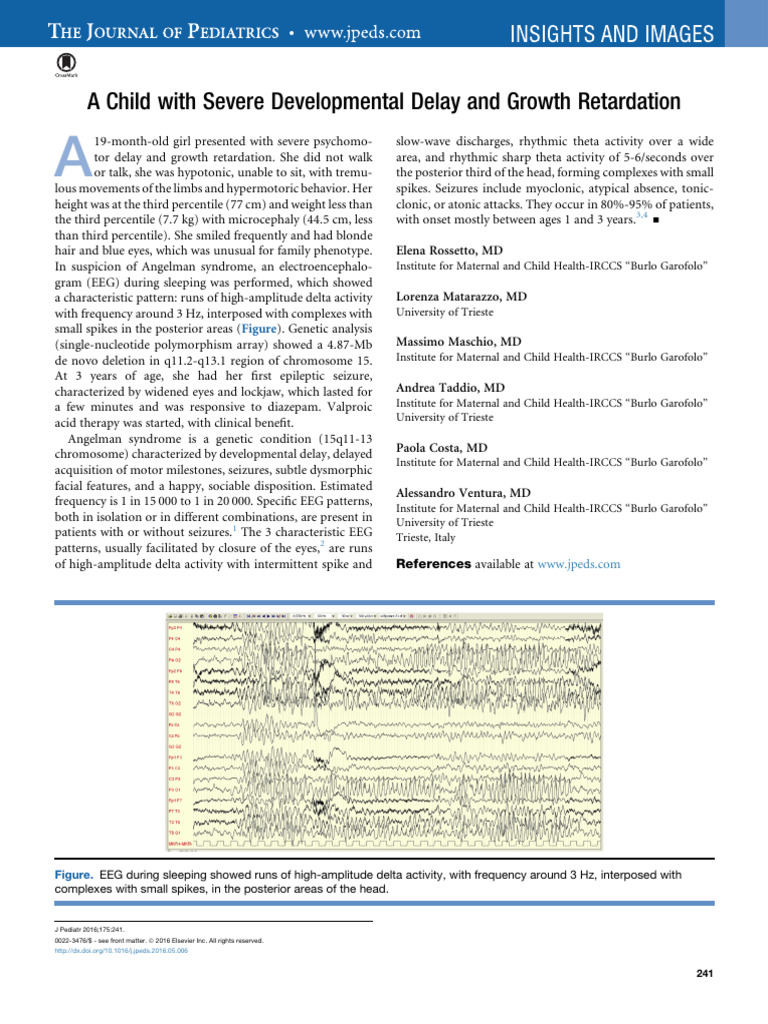 A Child With Severe Developmental Delay and Growth | PDF ...