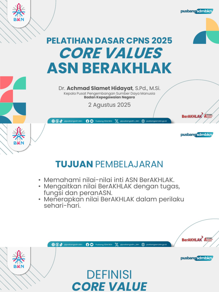 2025 Bahan Paparan Core Value Asn | PDF