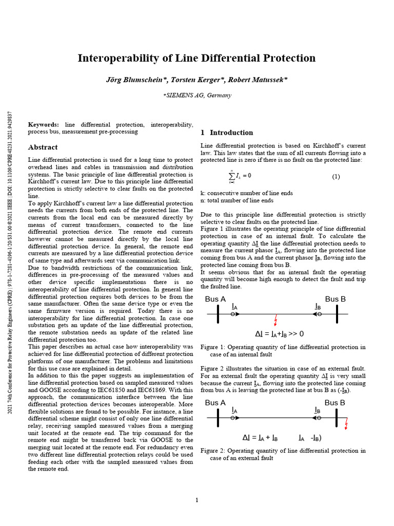 Line Differential Protection Interoperability | PDF | Electrical ...
