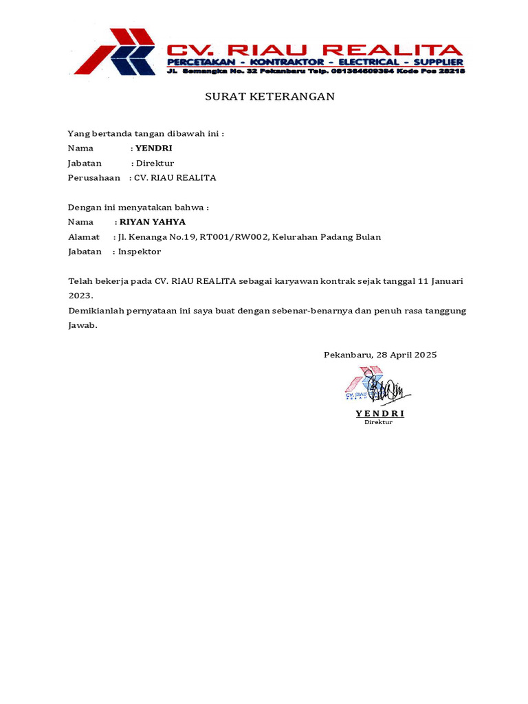 Surat Keterangan Tenaga Ahli | PDF