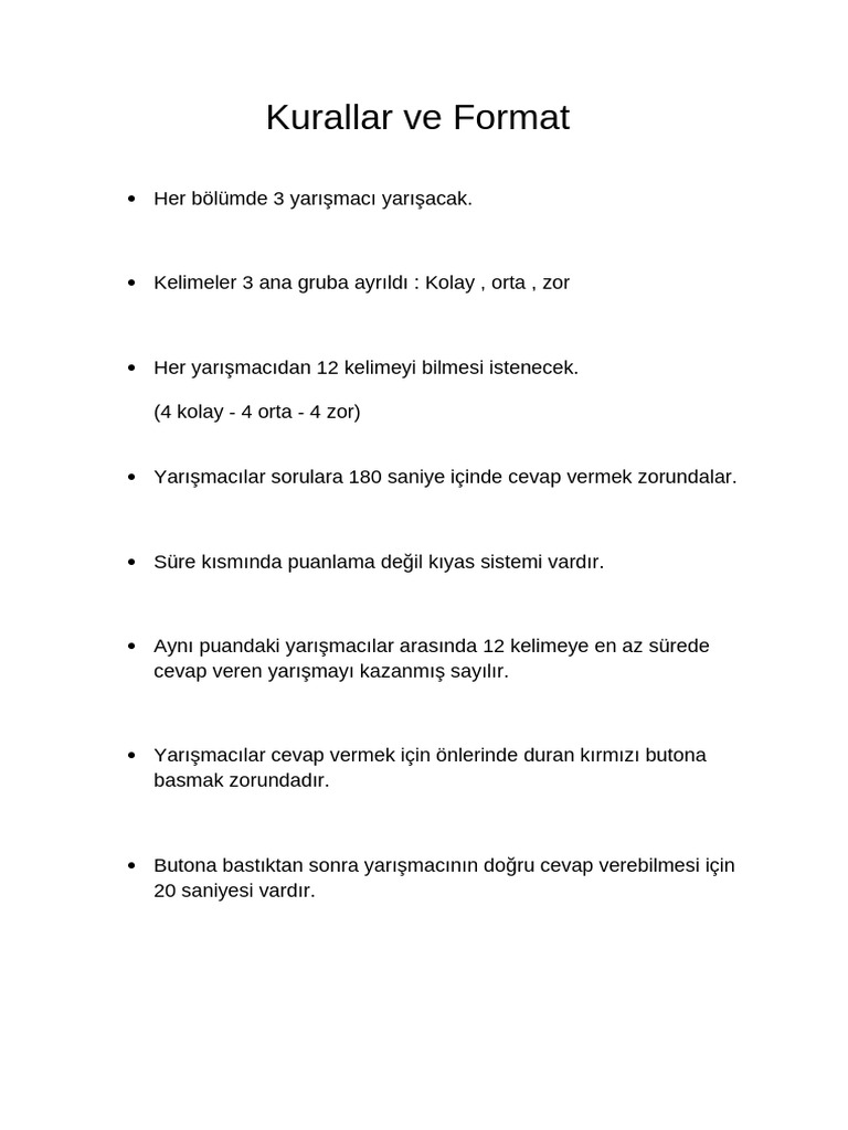 Söz Hakkı Kural Ve Format | PDF