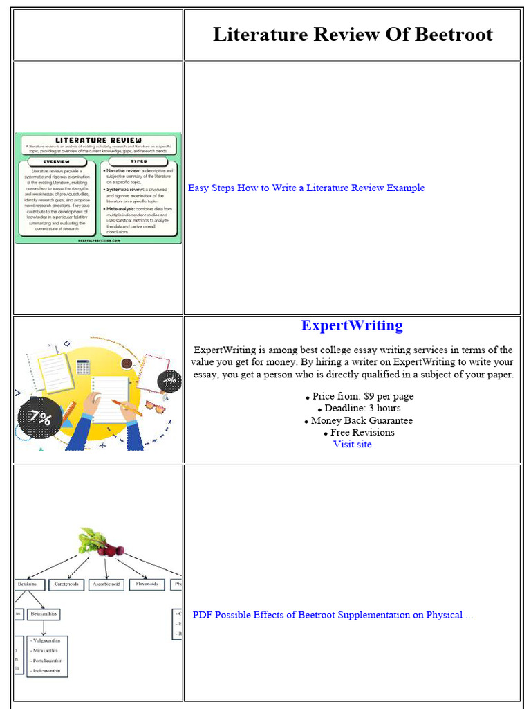 Literature Review of Beetroot | PDF | Cell Membrane | Metabolism