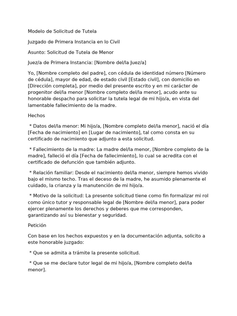 Modelo de Solicitud de Tutela | PDF