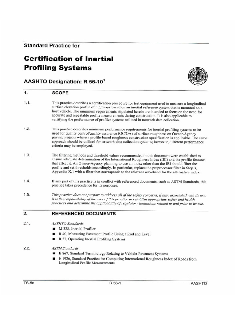 Aashto R 56-10 | PDF