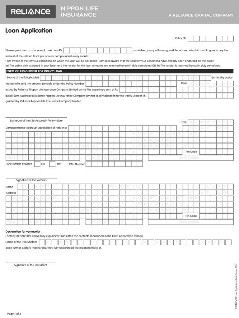 BSP Life Insurance Loan Application Form | PDF | Life Insurance | Insurance