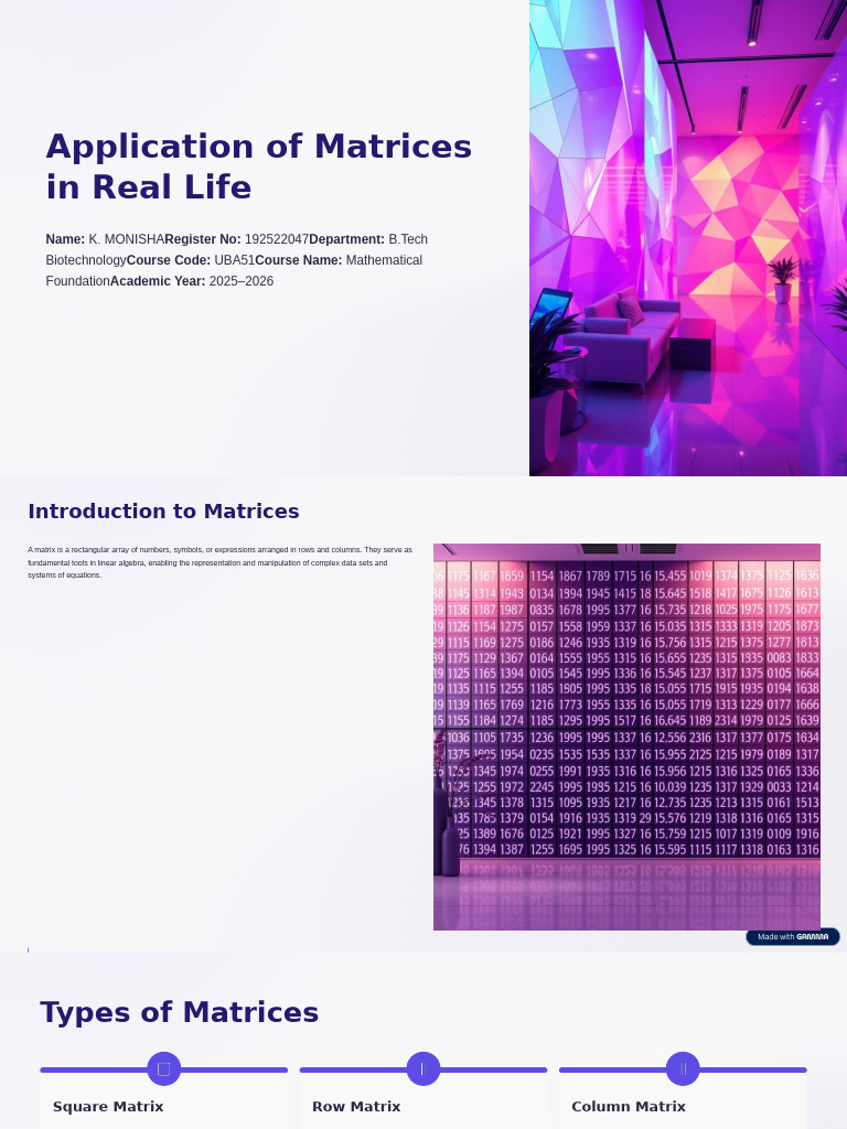 Application of Matrices in Real Life | PDF | Matrix (Mathematics ...