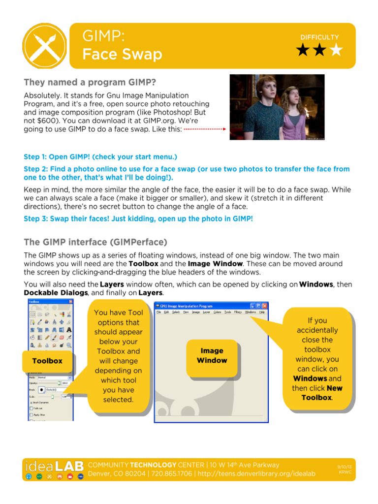 Face Swap With GIMP Project Card - 0 | PDF