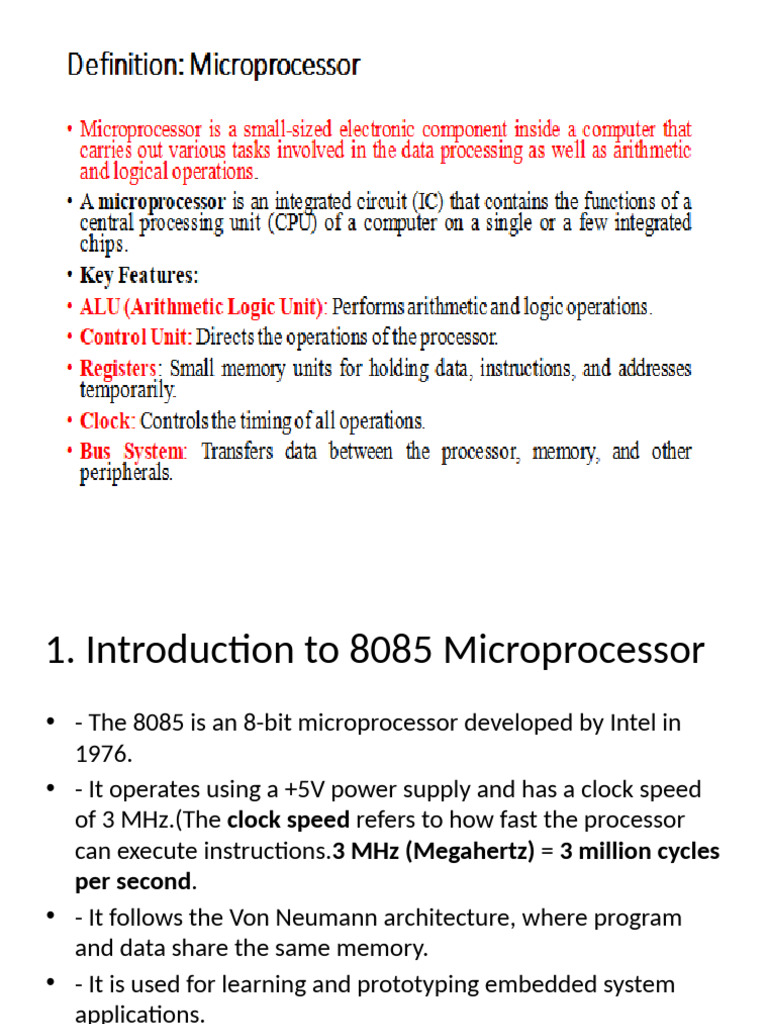 8085 Microprocessor Detailed Presentation | PDF | Central Processing ...