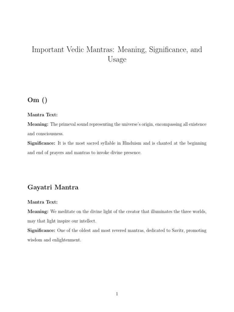 Vedic Mantras for Study Concentration | PDF | Mantra | Devi