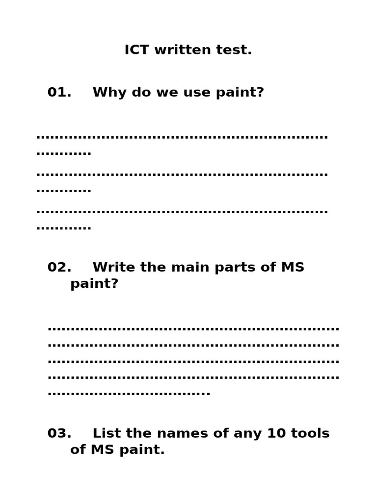 ICT Written Test | PDF