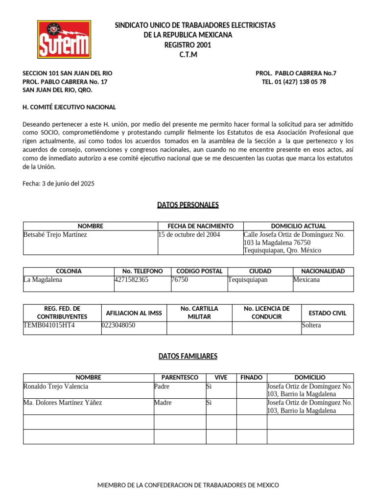 SOLICITUD Betsabe | PDF