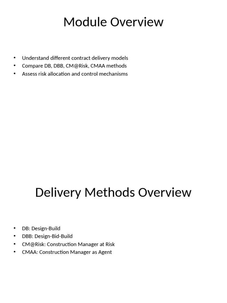 Module 3 Types of Construction Contracts | PDF