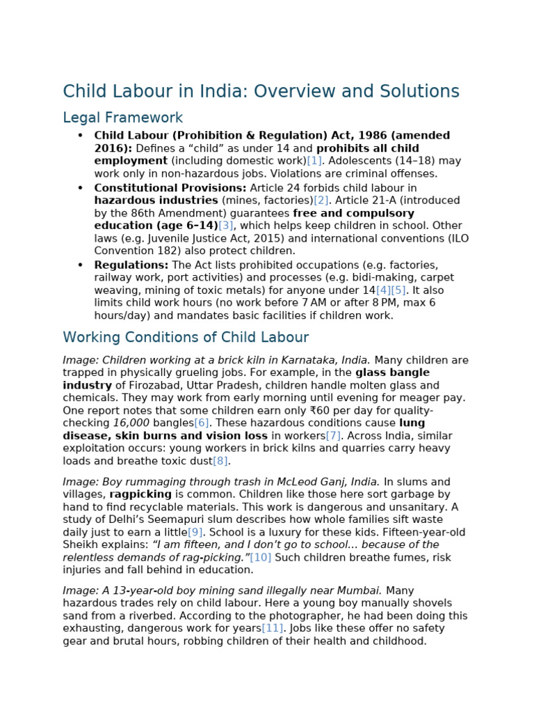 Solutions to Child Labour in India | PDF | Child Labour | Labor