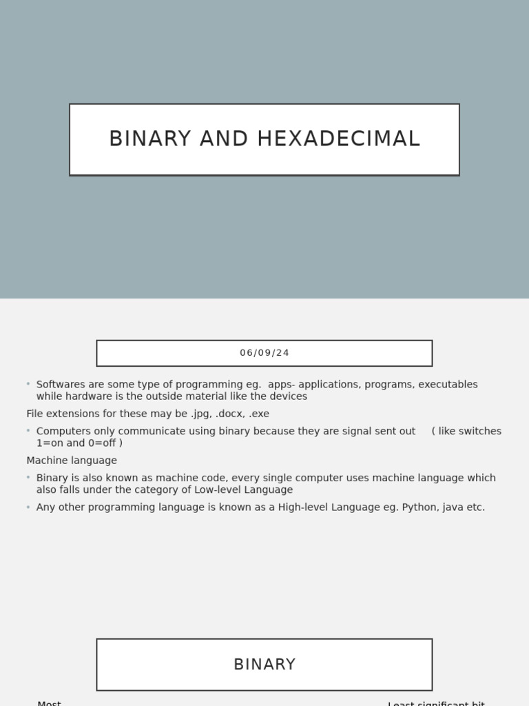 Binary and Hex - Computer Science Aqa | PDF | Bit | Character Encoding