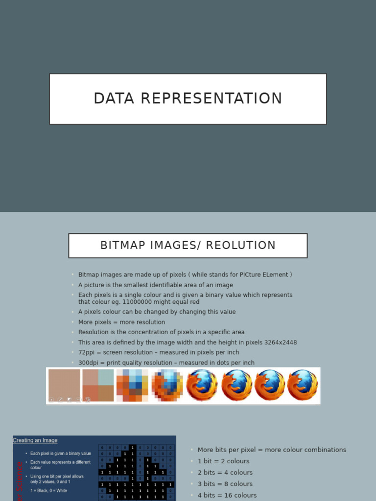 Data Representation - Computer Science Aqa | PDF | Data Compression | Image Resolution