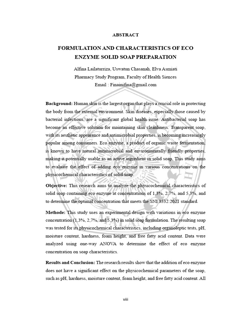 Abstrak Bin Bing 2020-034 Alfina | PDF | Soap | Antimicrobial