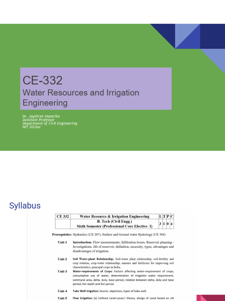 Unit 4 - Water Resources - Irrigation Engg. | PDF | Aquifer | Hydrology
