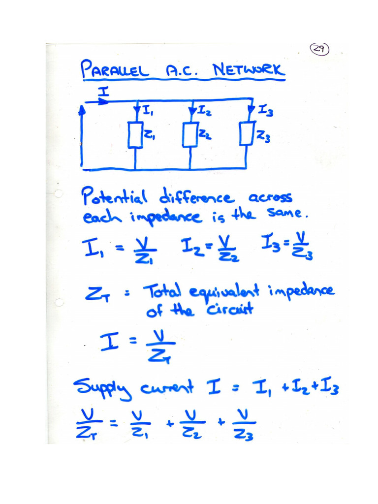 EEN125A-Additional Notes Parallel AC-Circuits | PDF