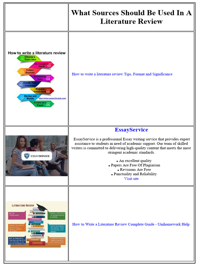 What Sources Should Be Used in A Literature Review | PDF | Essays ...