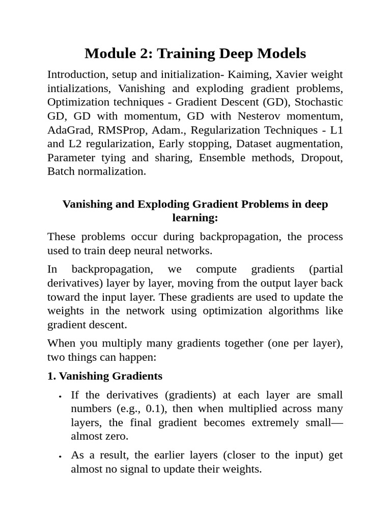 Module 2 Initialization and Optimization Technique | PDF | Algorithms | Machine Learning