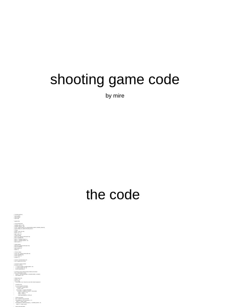 Python Shooting Game Code | PDF