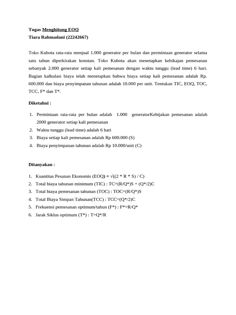 Menghitung EOQ | PDF