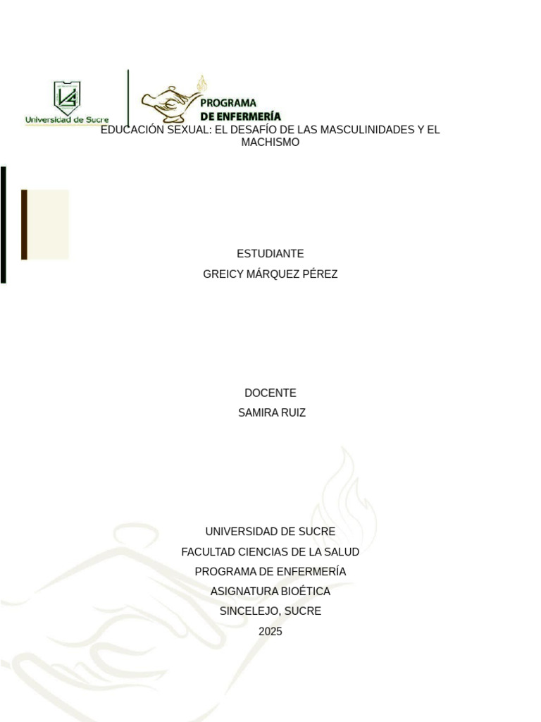 Ensayo Machismo Masculinidad | PDF | Masculinidad | Educación sexual