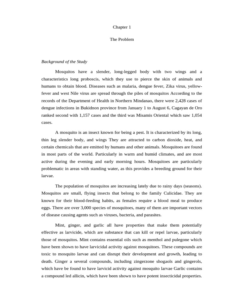 pr1 2 | PDF | Mosquito | Experiment