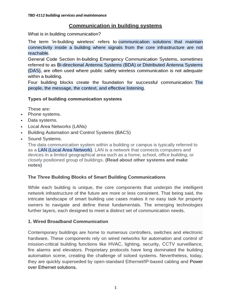 Building Services Notes Sent | PDF | Electrical Wiring | Security Alarm