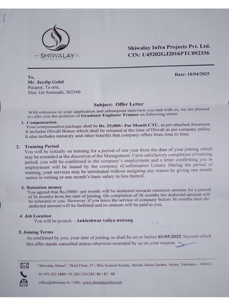 Offer Letter | PDF