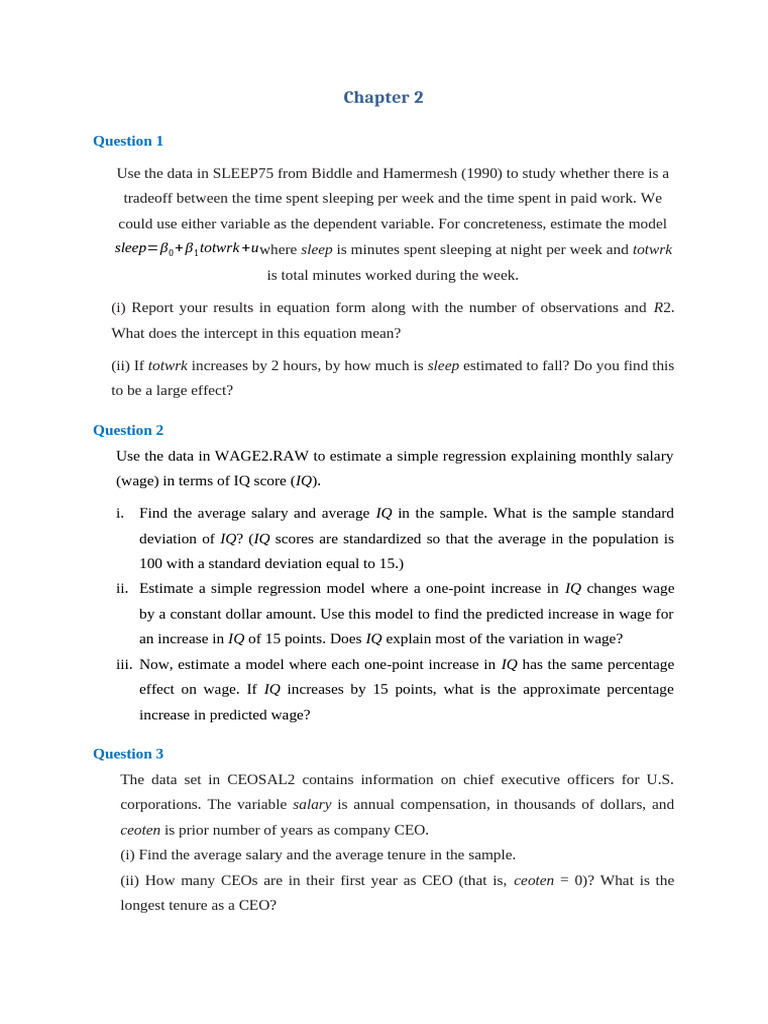 Tutorial 1 - Chapter 2 | PDF