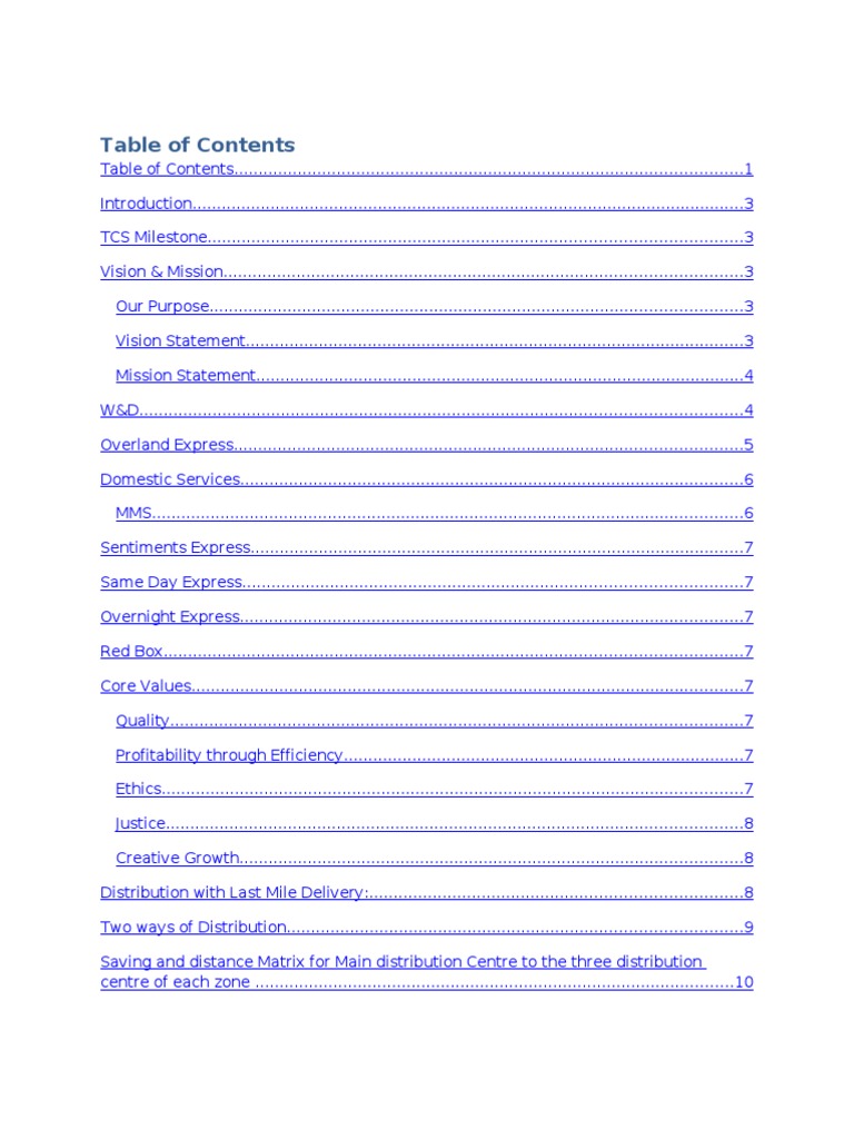 TCS Report | PDF | Cargo | Logistics