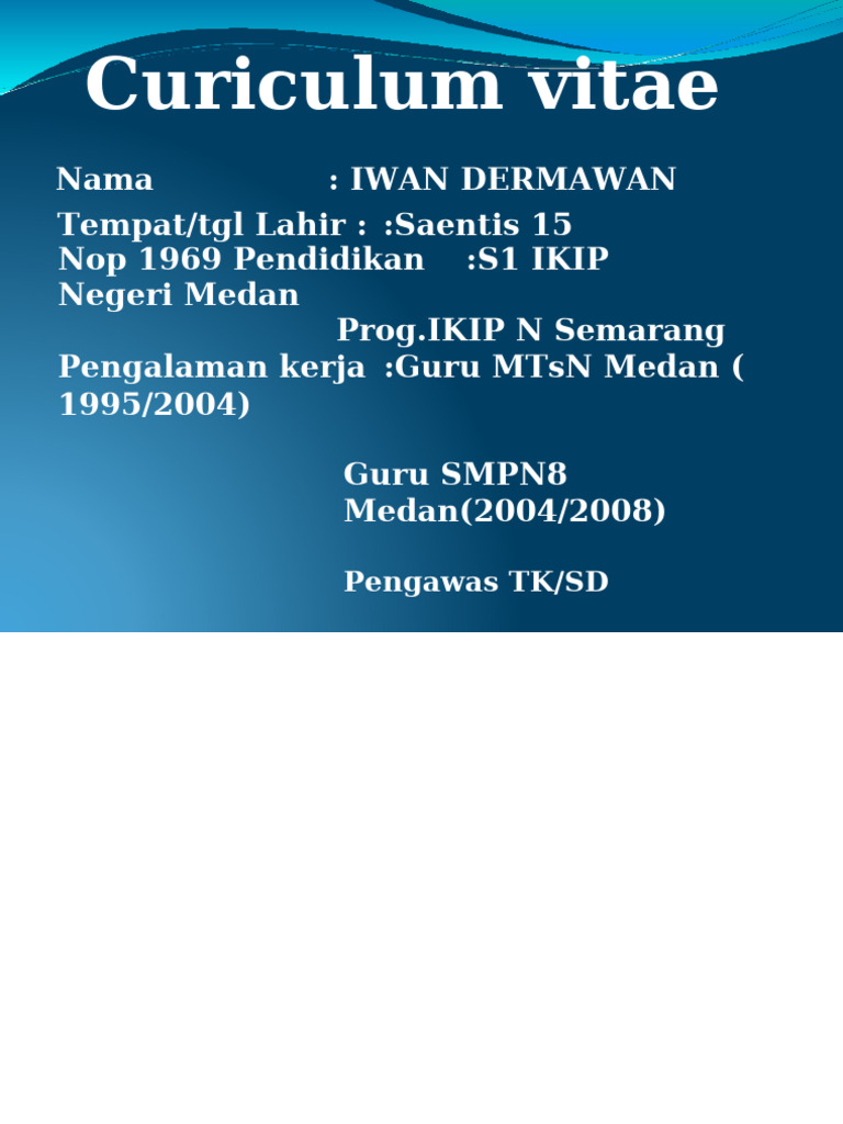 Curriculum Vitae IWAN | PDF