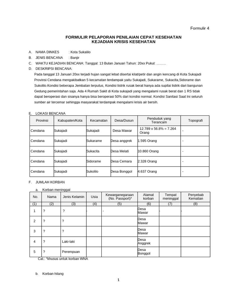 Form RHA Dan Petunjuk Pengisian - Kosong | PDF