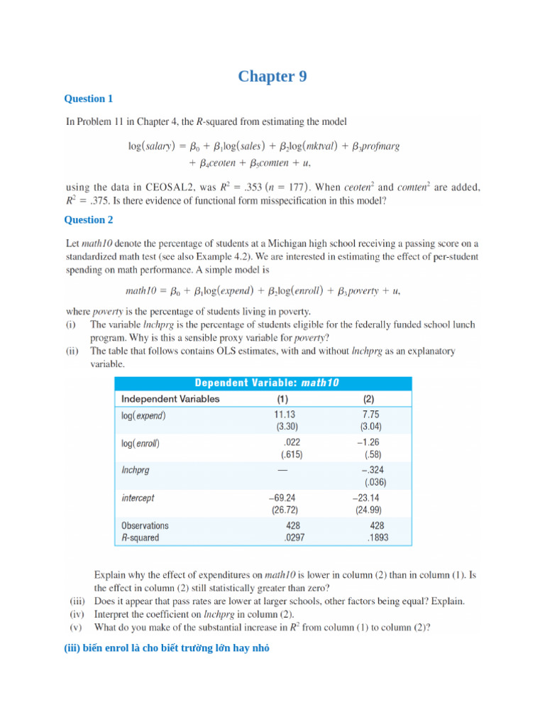 Tutorial 4 - Chapter 9 | PDF