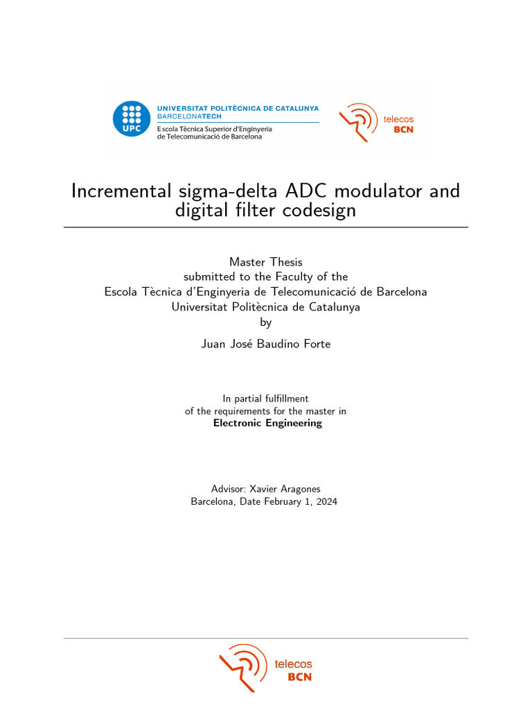 Incremental sigma-delta ADC modulator and | PDF | Analog To Digital Converter | Electronics