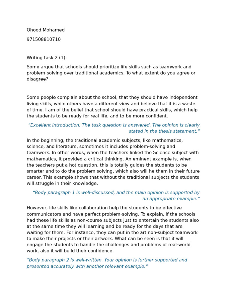 Ohood Mohamed. Writing Task 2 Week 3 | PDF | Vocabulary | Lexicon