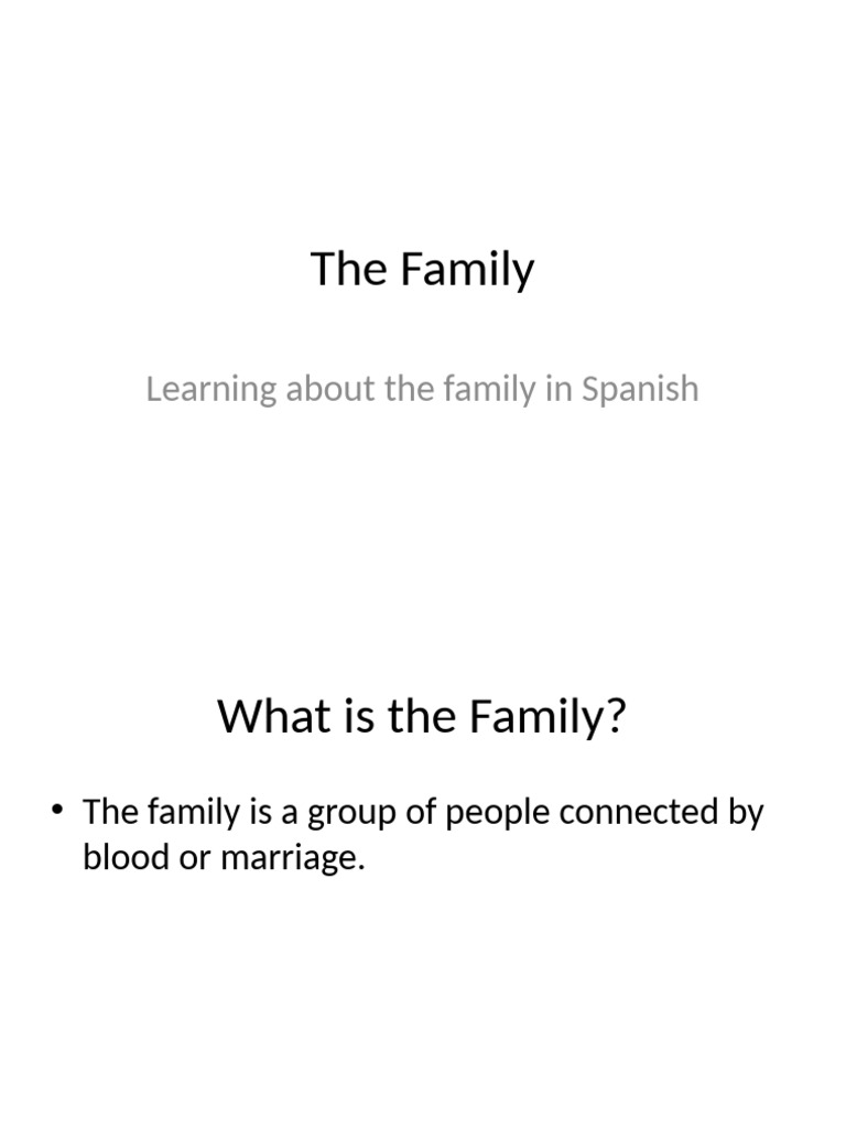 Spanish Family Vocabulary Guide | PDF