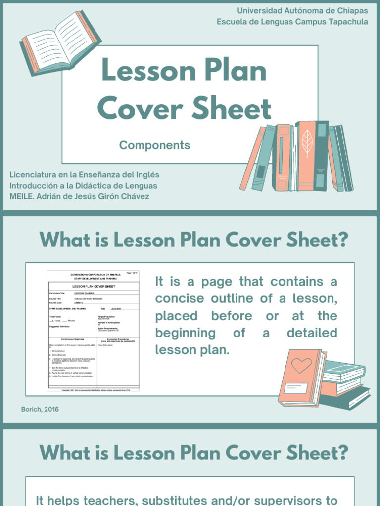 Lesson Plan Cover Sheet | PDF | Vocabulary | Linguistics