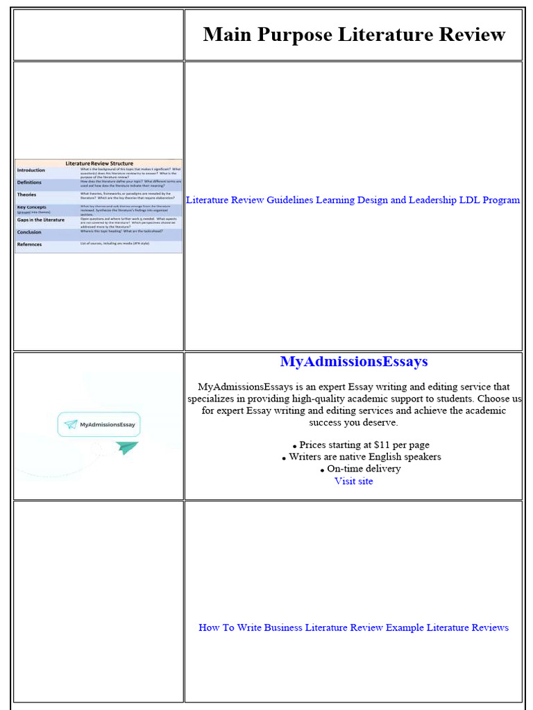 Main Purpose Literature Review | PDF | Fallacy | Plagiarism