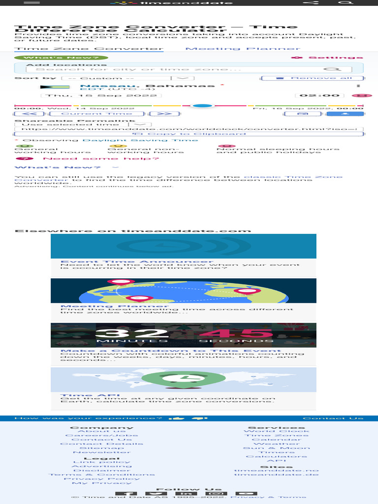 Time Zone Converter - Time Difference Calculator | PDF | Daylight ...