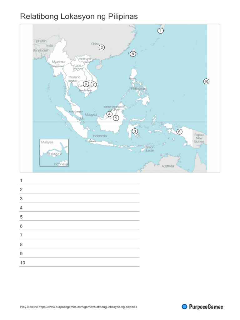 Lokasyon NG Pilipinas Worksheet | PDF